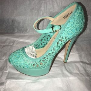 Anne Michelle | Shoes | Anne Michelle Lace Base Mary Jane Pumps | Poshmark